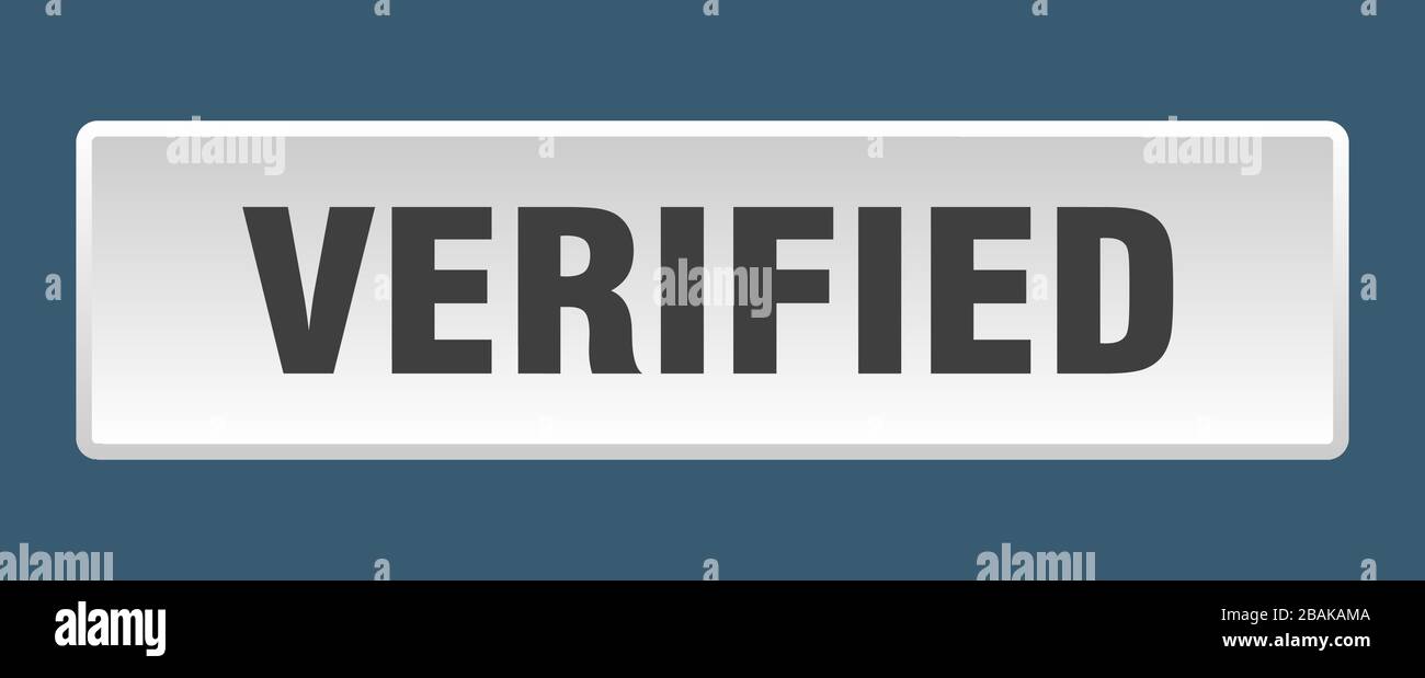 verified button. verified square white push button Stock Vector Image ...