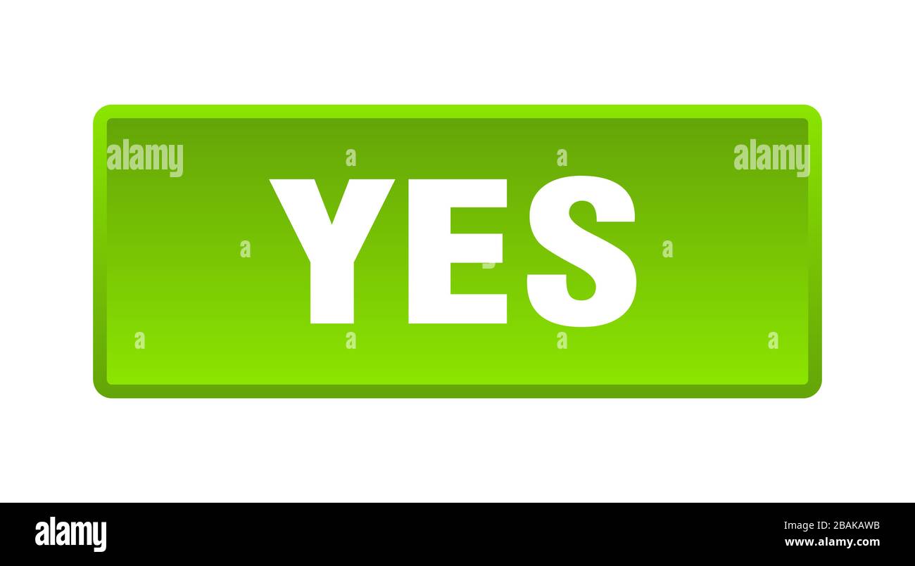yes button. yes square green push button Stock Vector Image & Art - Alamy
