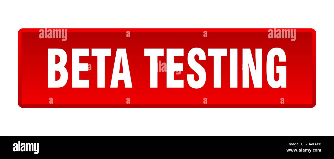 beta testing button. beta testing square red push button Stock Vector ...