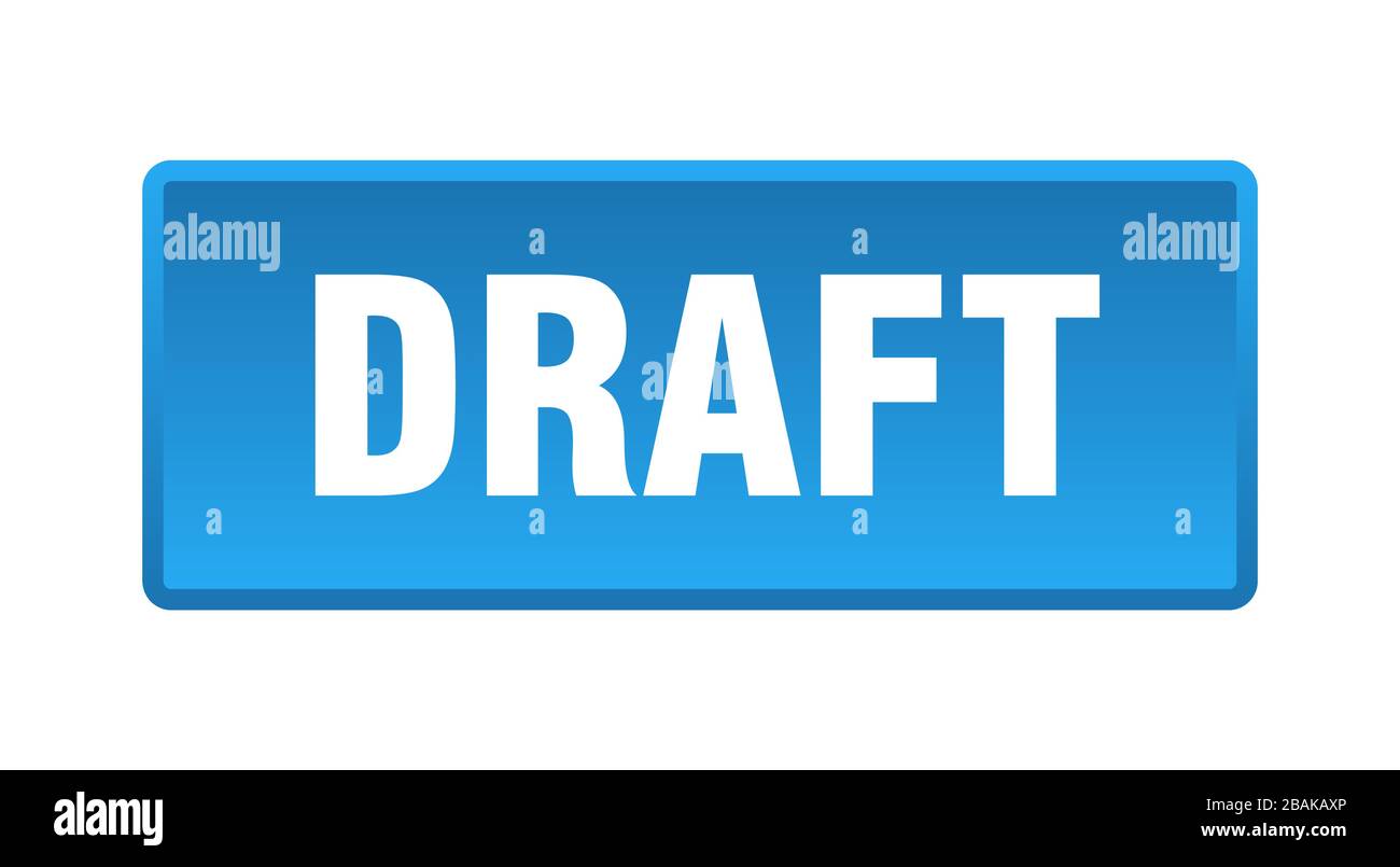 draft button. draft square blue push button Stock Vector Image & Art ...