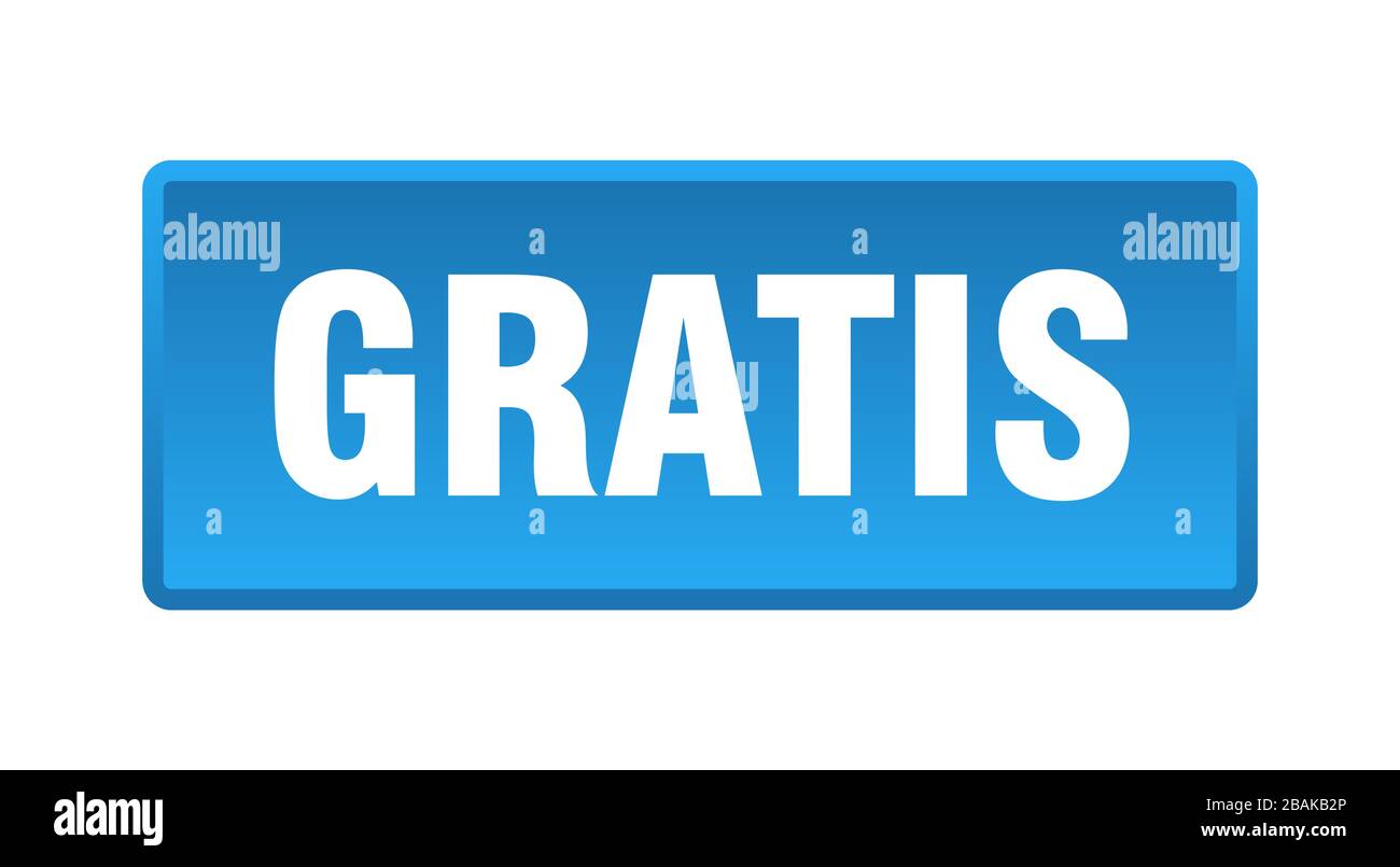 gratis button. gratis square blue push button Stock Vector Image & Art - Alamy