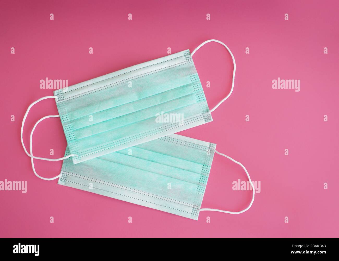 Surgical mask with rubber ear straps. Typical 3-ply surgical mask to ...