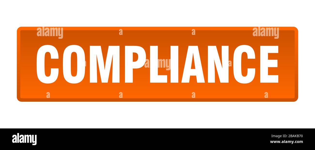 compliance button. compliance square orange push button Stock Vector Image & Art - Alamy
