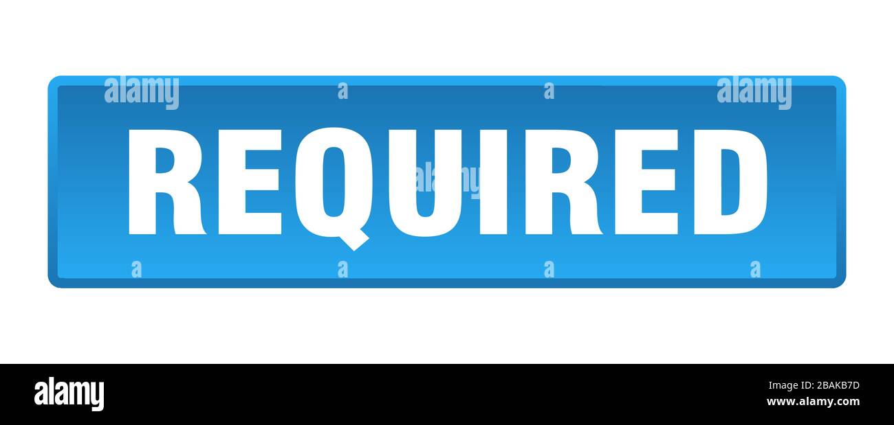 required button. required square blue push button Stock Vector Image & Art - Alamy