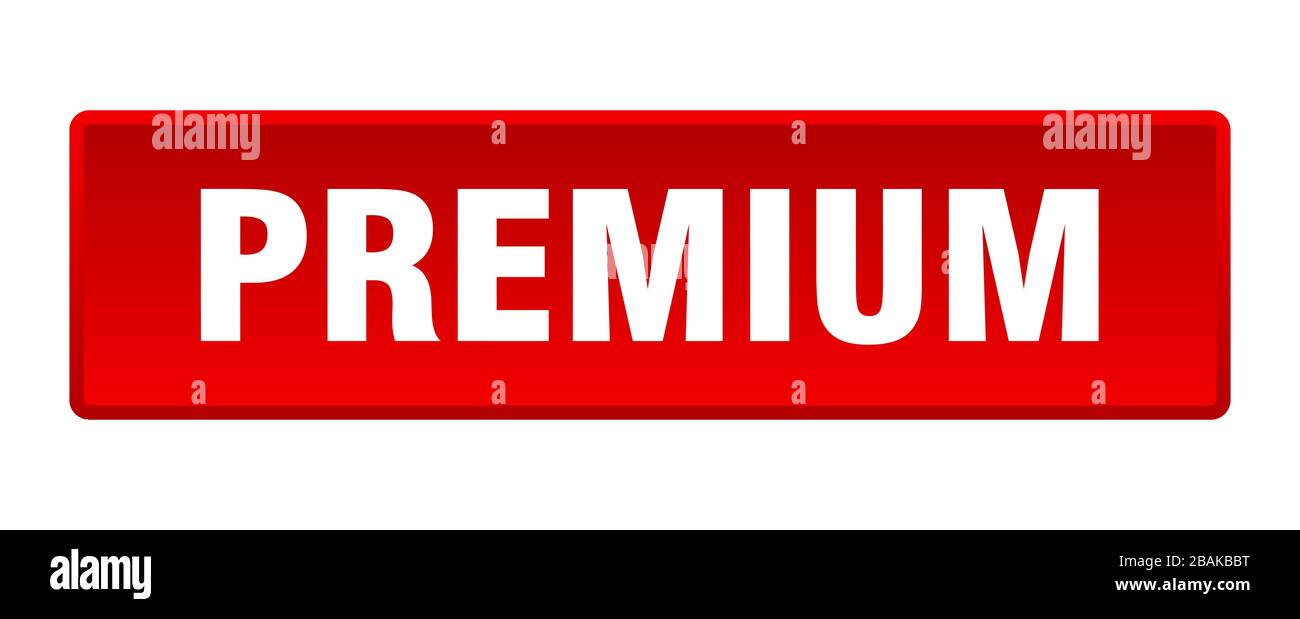 premium button. premium square red push button Stock Vector Image & Art ...
