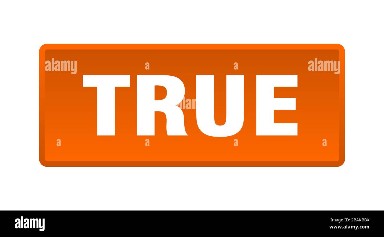 true button. true square orange push button Stock Vector Image & Art ...