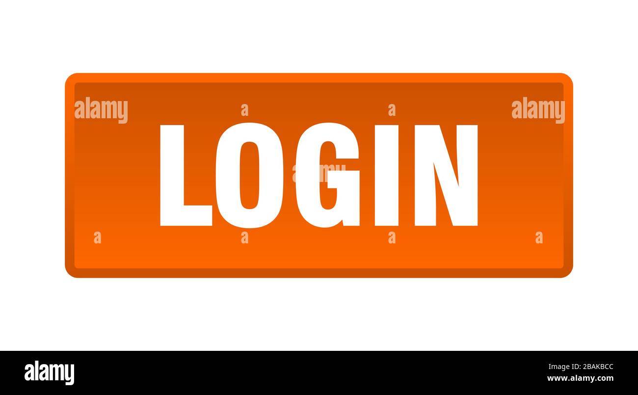 login button. login square orange push button Stock Vector Image & Art ...
