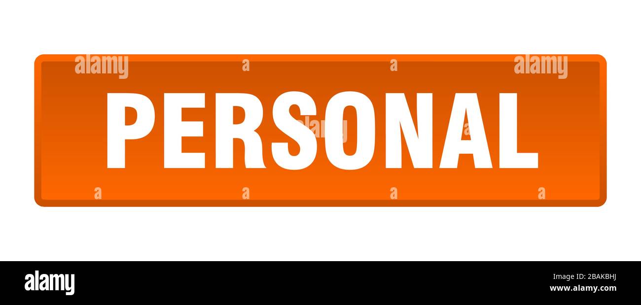 personal button. personal square orange push button Stock Vector Image & Art - Alamy
