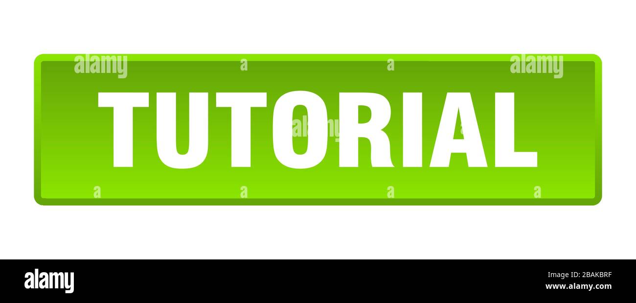 tutorial button. tutorial square green push button Stock Vector Image ...