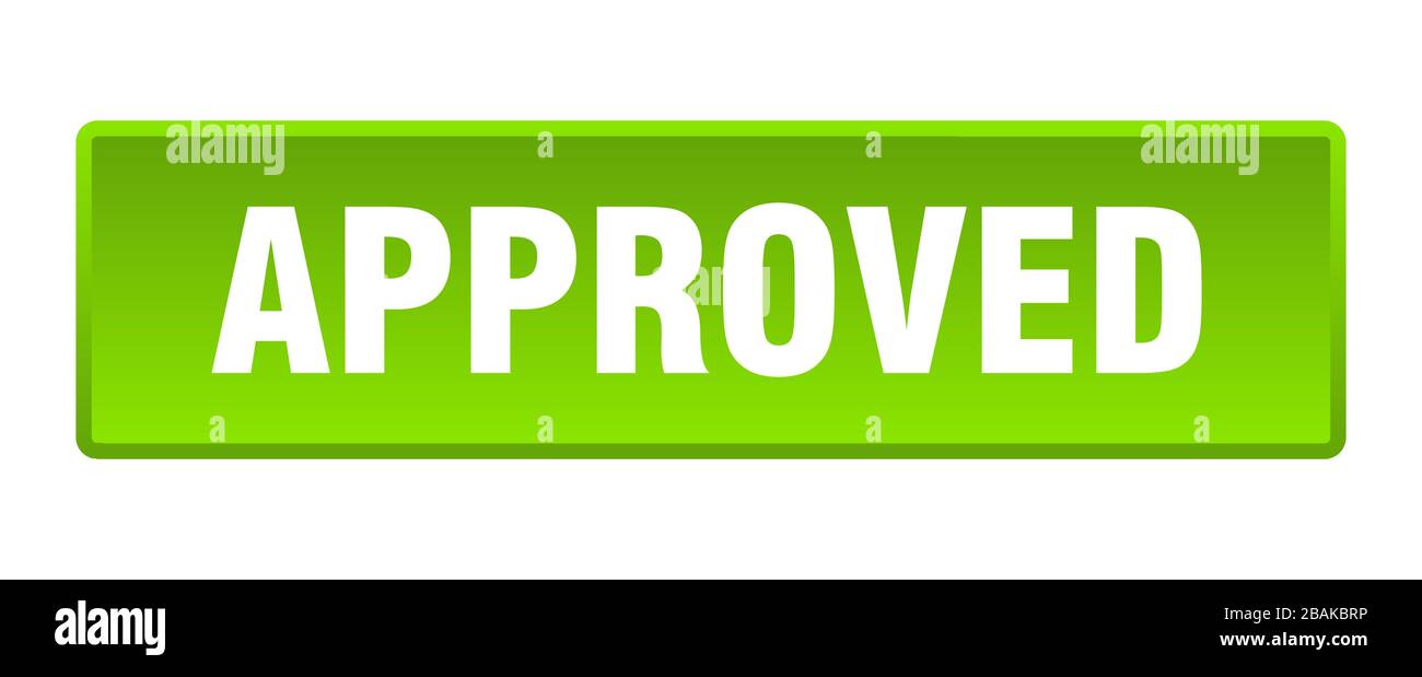 approved button. approved square green push button Stock Vector Image ...