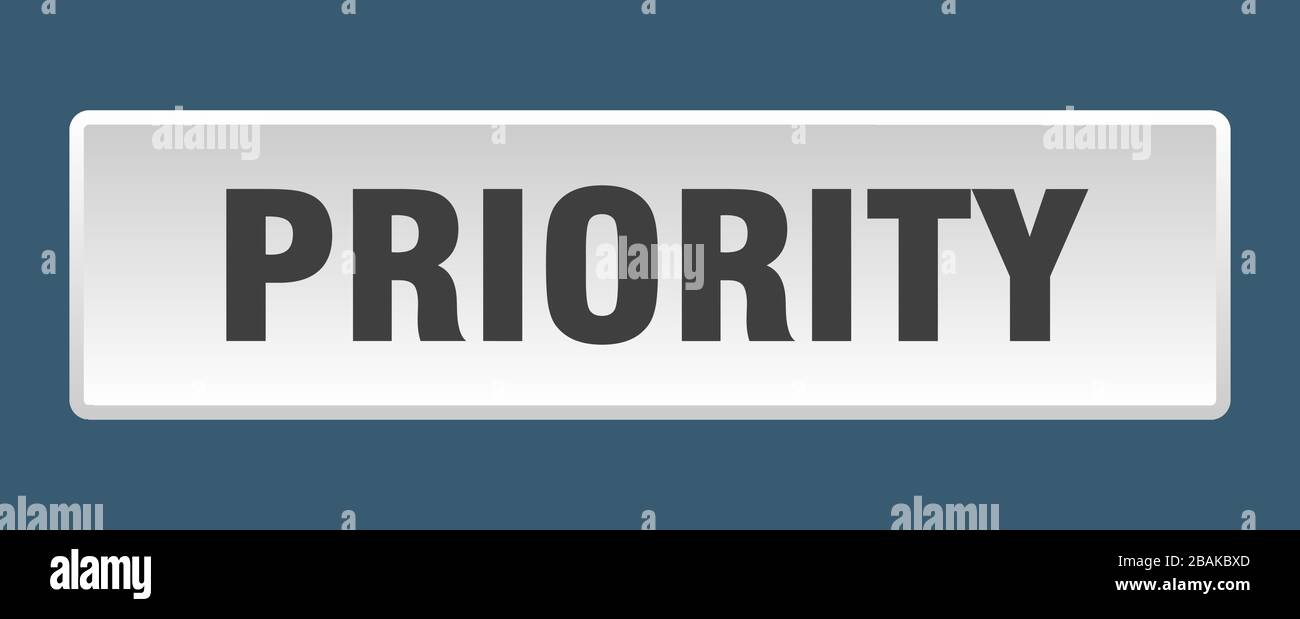 priority button. priority square white push button Stock Vector Image ...