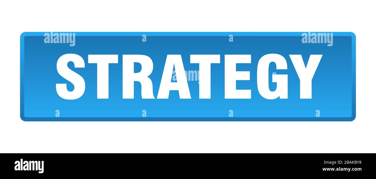 strategy button. strategy square blue push button Stock Vector Image ...
