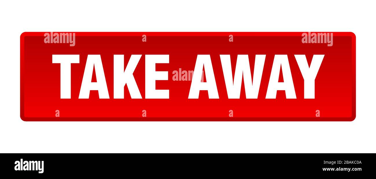 take away button. take away square red push button Stock Vector Image ...