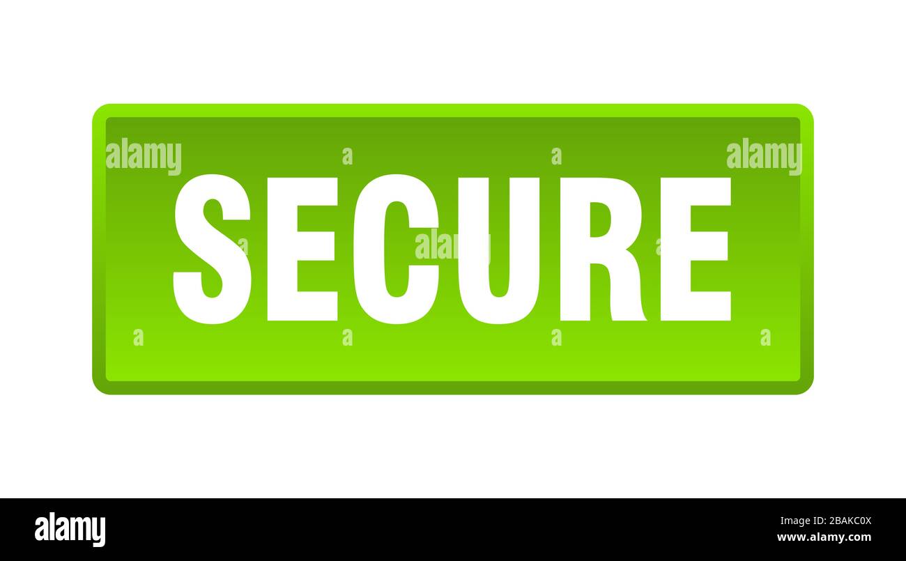 secure button. secure square green push button Stock Vector Image & Art ...