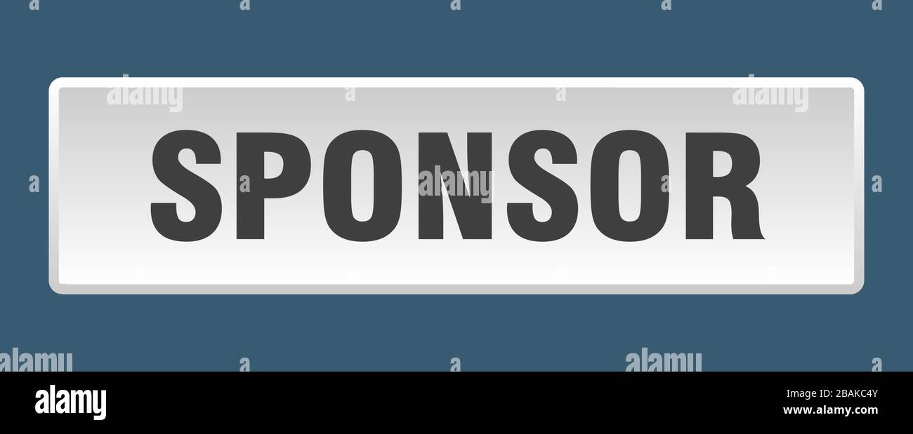 sponsor button. sponsor square white push button Stock Vector Image ...