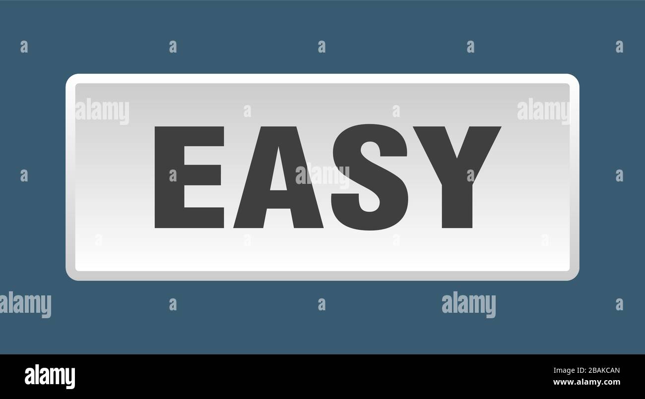 easy button. easy square white push button Stock Vector Image & Art - Alamy