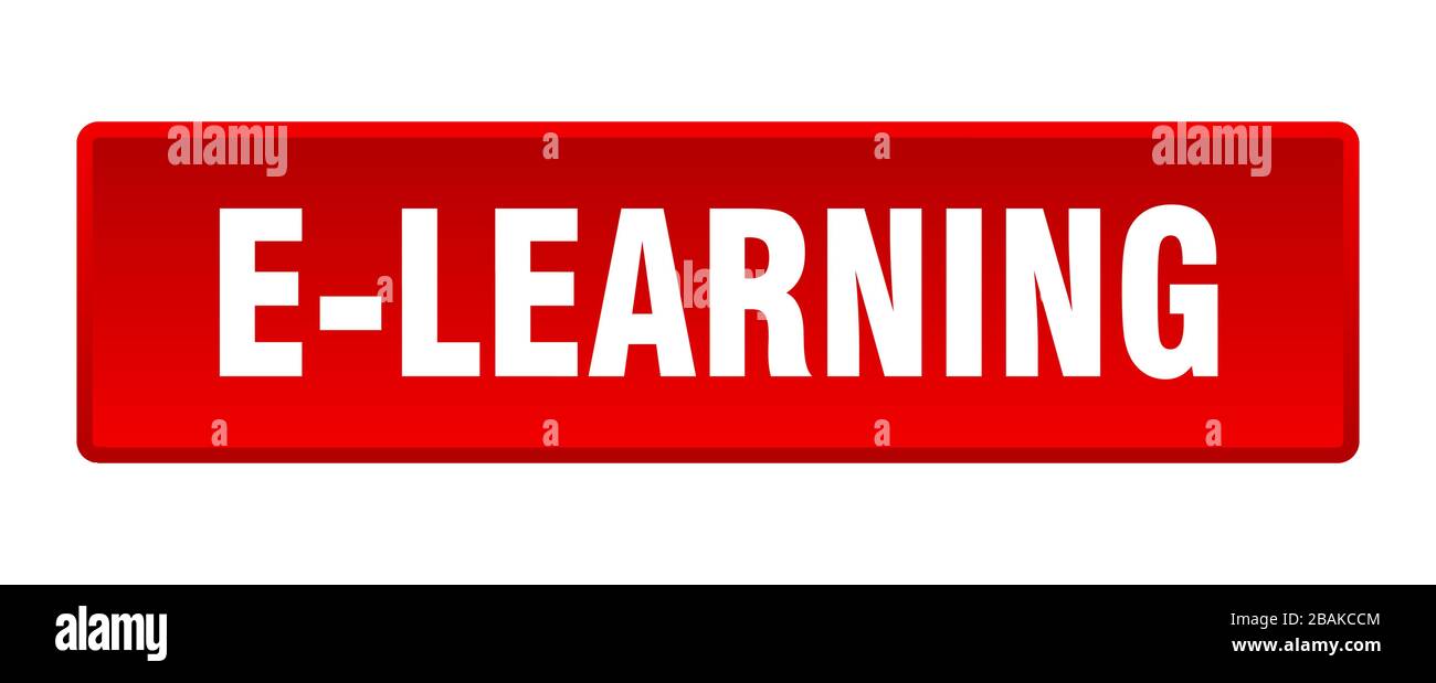 e-learning button. e-learning square red push button Stock Vector Image ...