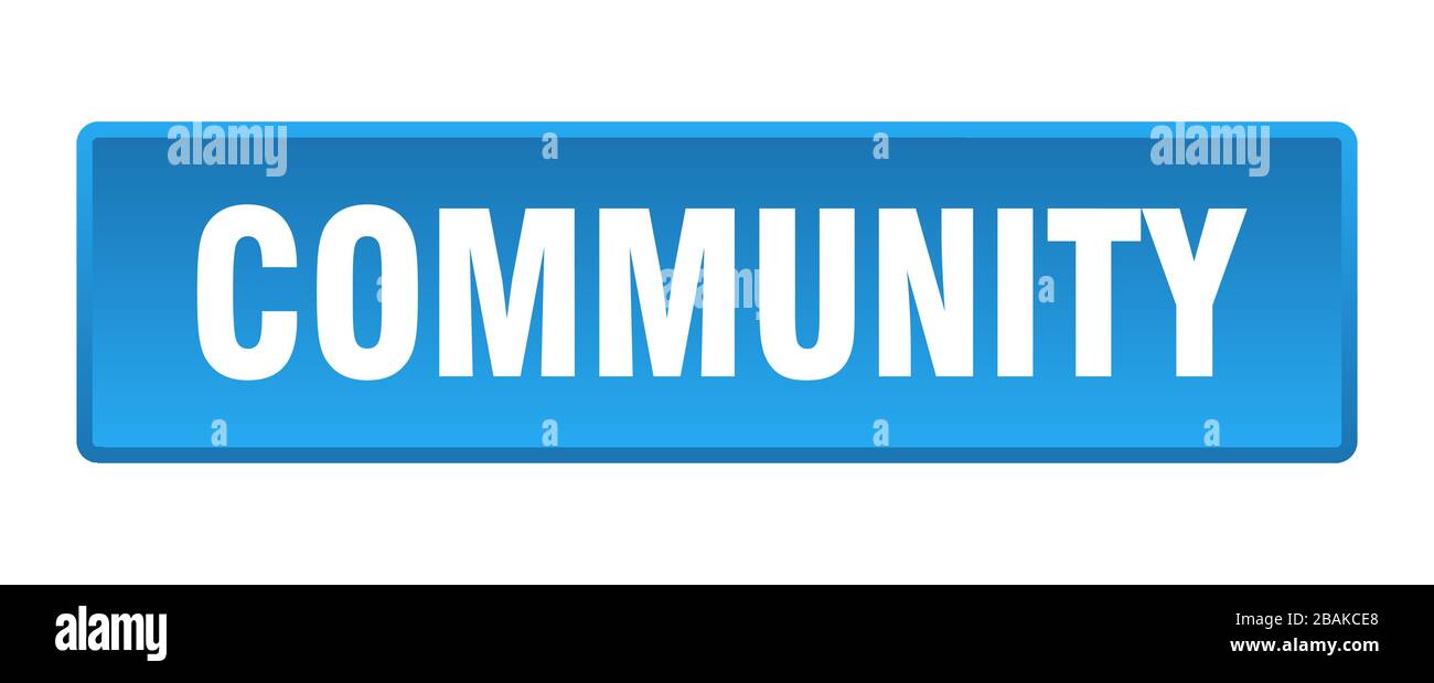community button. community square blue push button Stock Vector Image ...