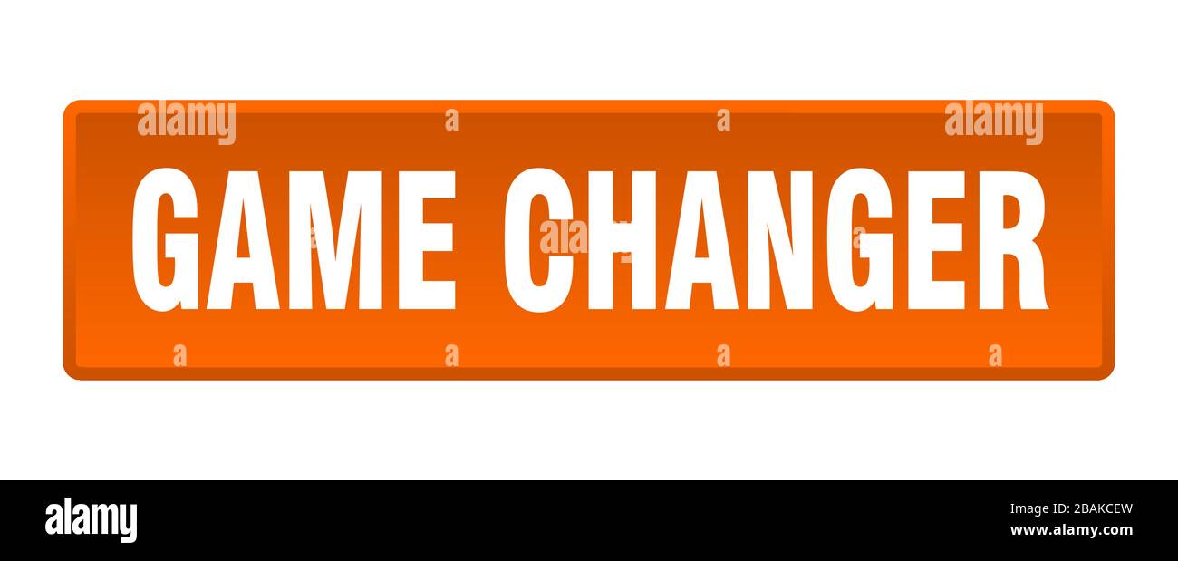 game changer button. game changer square orange push button Stock ...