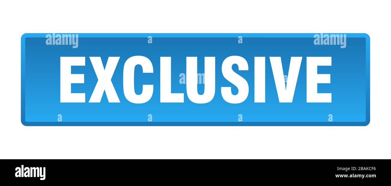 exclusive button. exclusive square blue push button Stock Vector Image ...