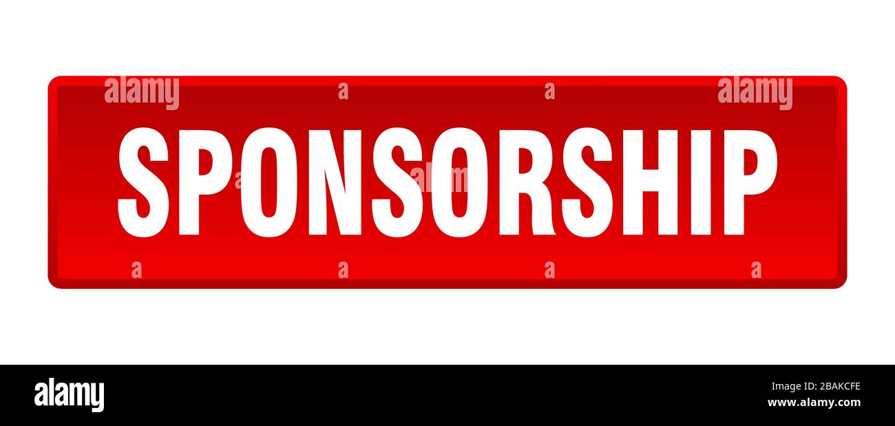 sponsorship button. sponsorship square red push button Stock Vector ...