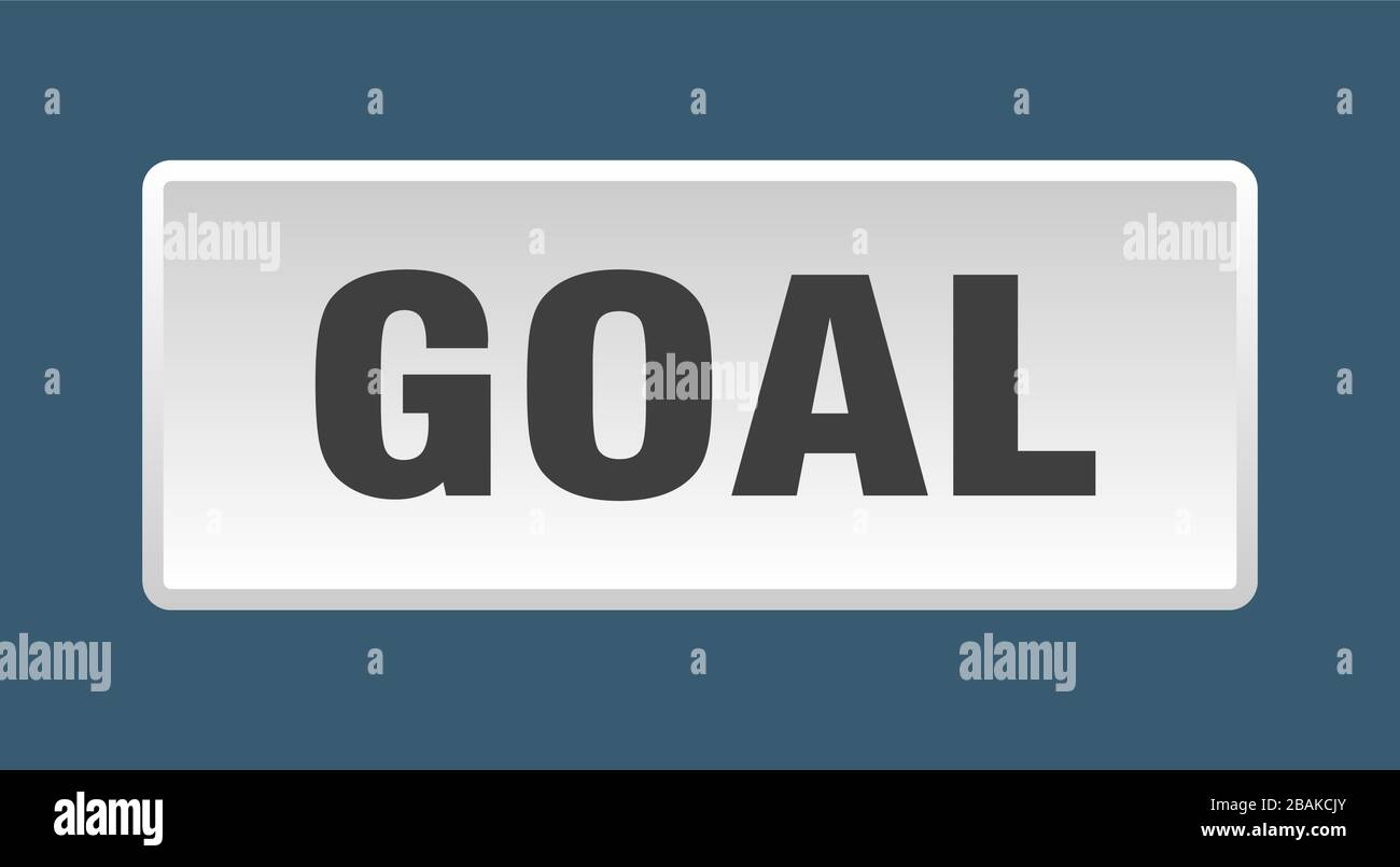 goal button. goal square white push button Stock Vector Image & Art - Alamy
