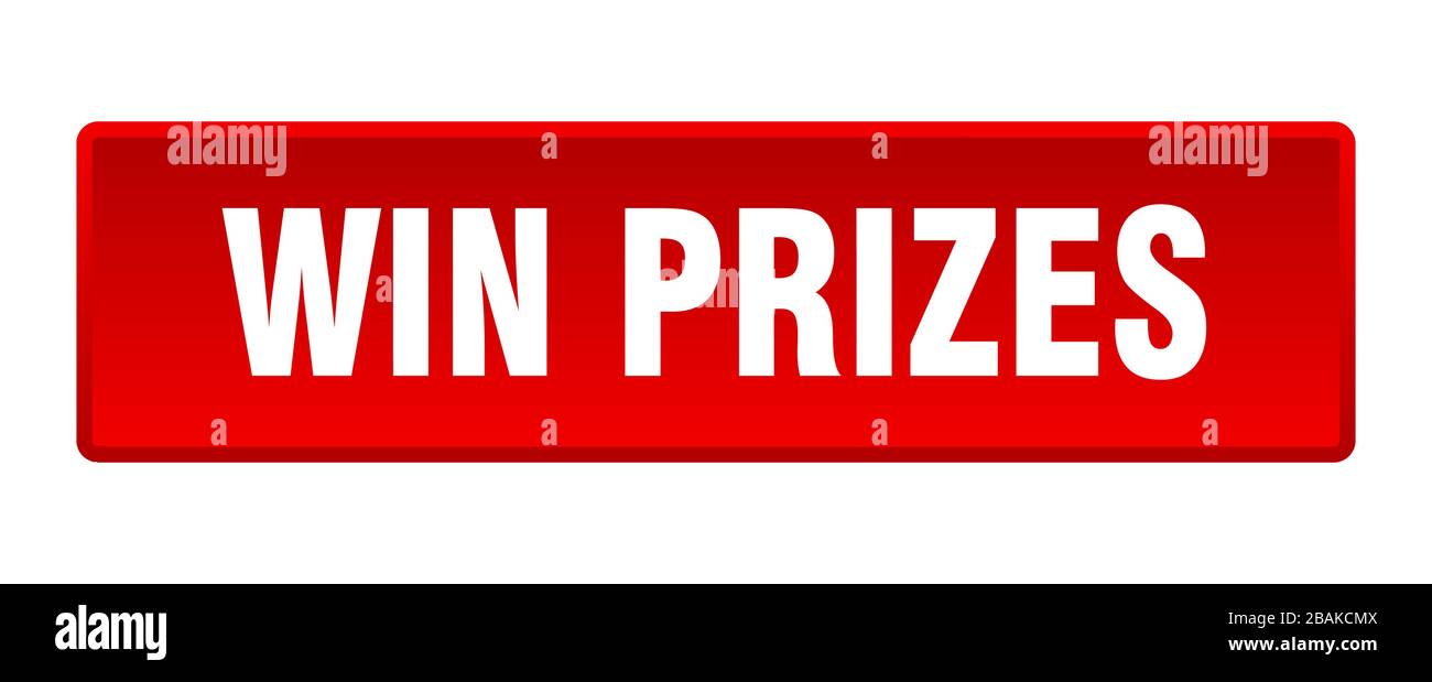 win prizes button. win prizes square red push button Stock Vector Image ...