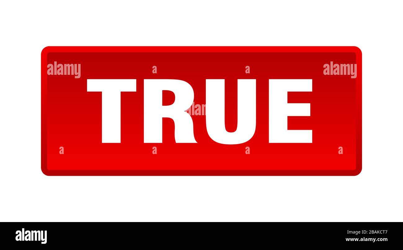 true button. true square red push button Stock Vector Image & Art - Alamy