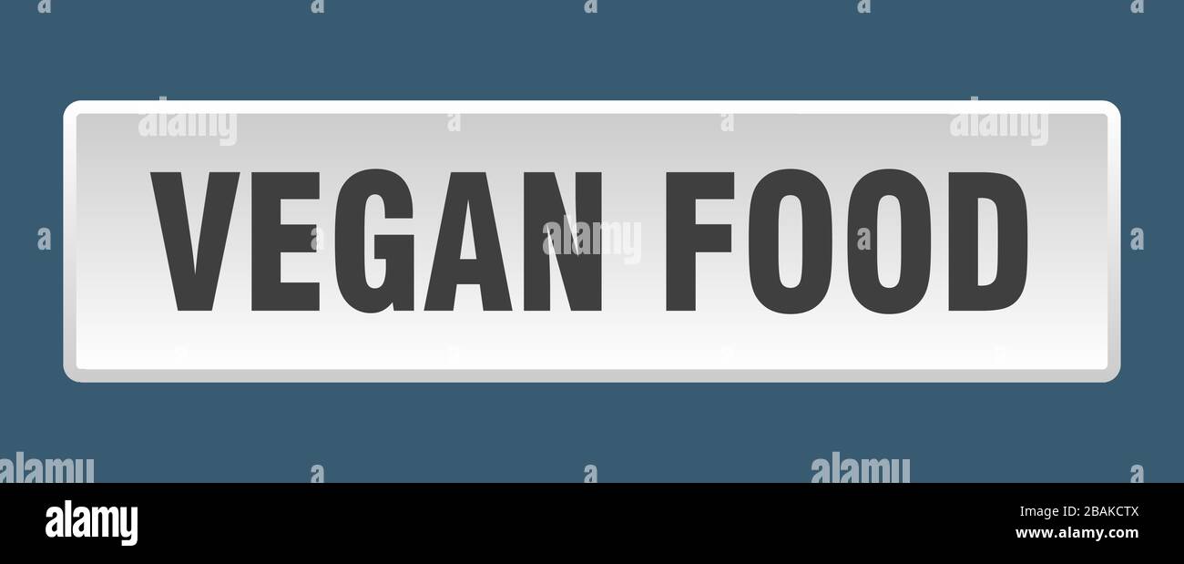 vegan food button. vegan food square white push button Stock Vector ...