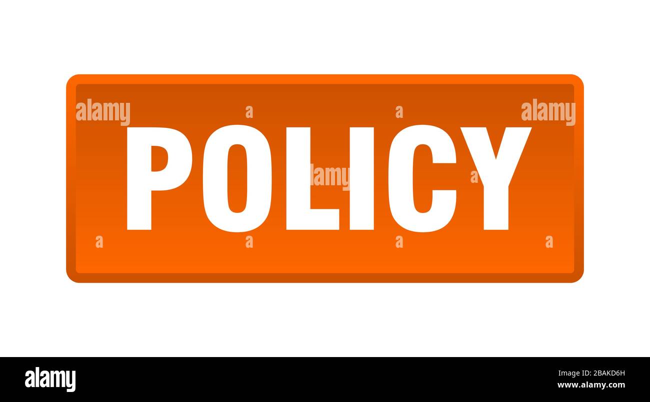 policy button. policy square orange push button Stock Vector Image ...