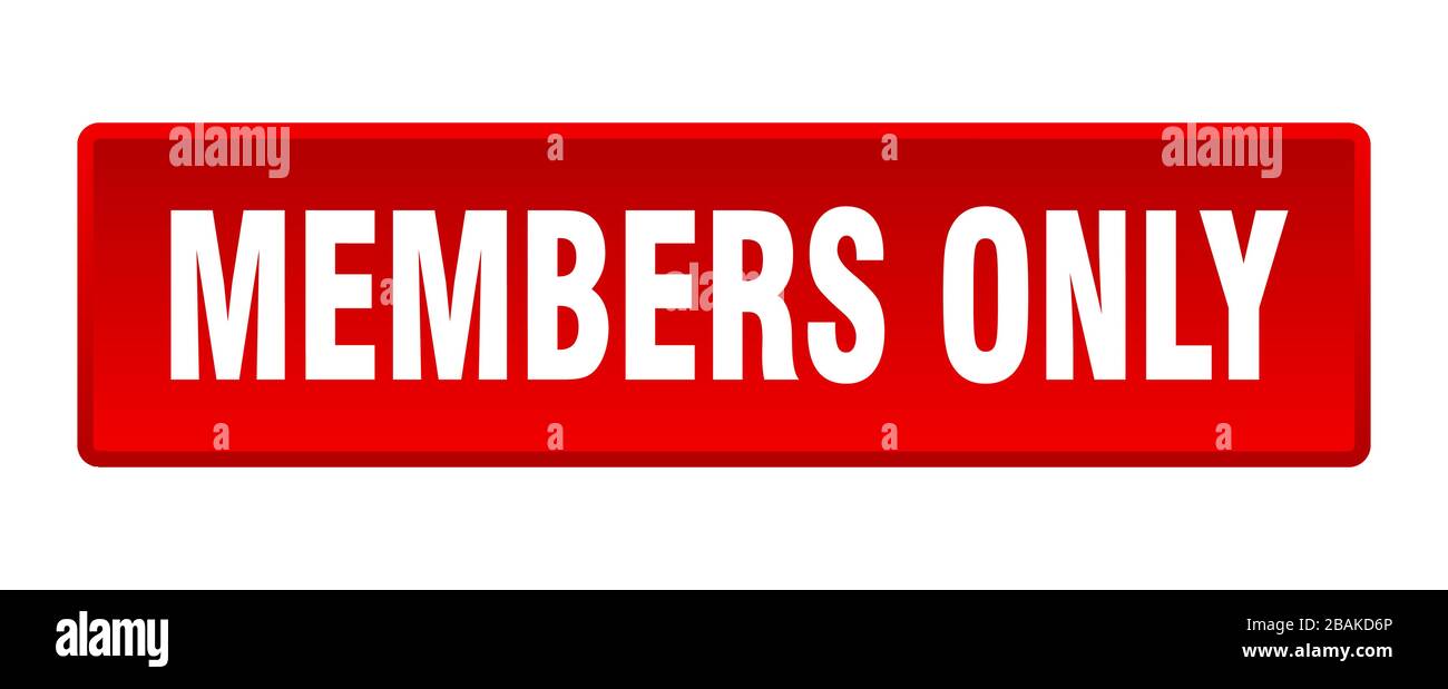 members only button. members only square red push button Stock Vector ...