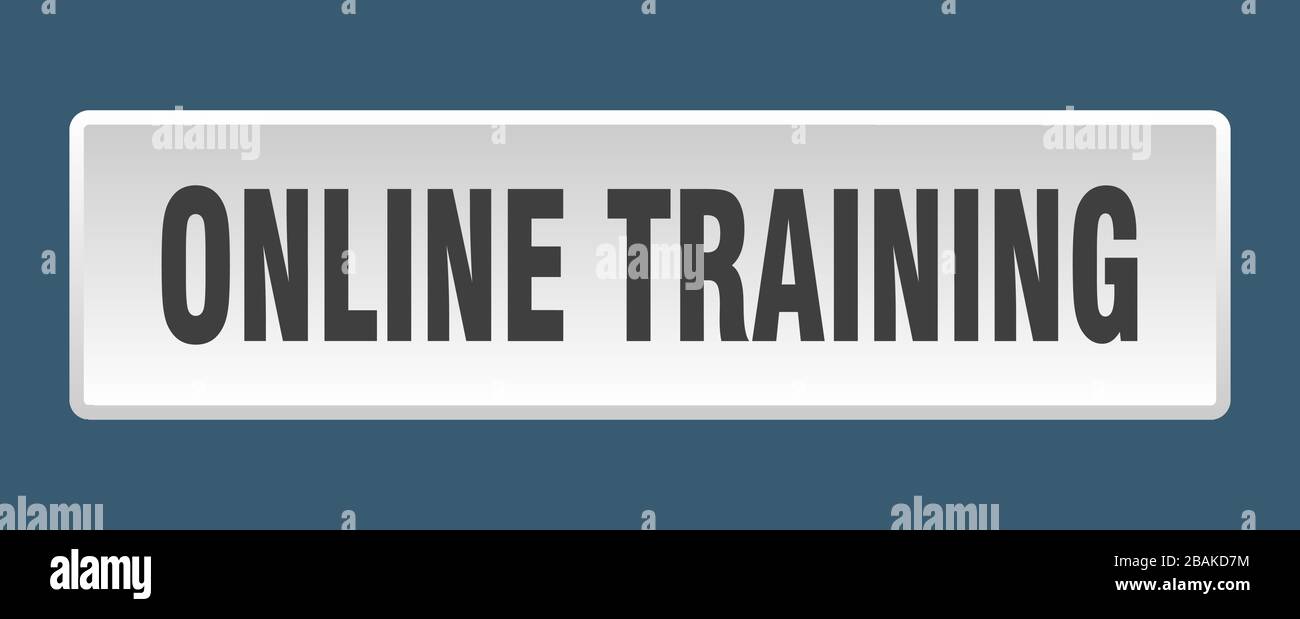 online training button. online training square white push button Stock ...