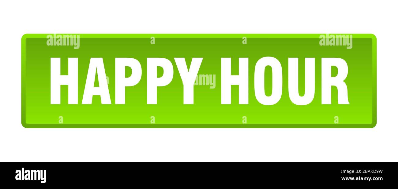 happy hour button. happy hour square green push button Stock Vector ...