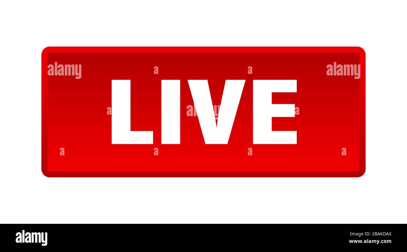 live button. live square red push button Stock Vector Image & Art - Alamy