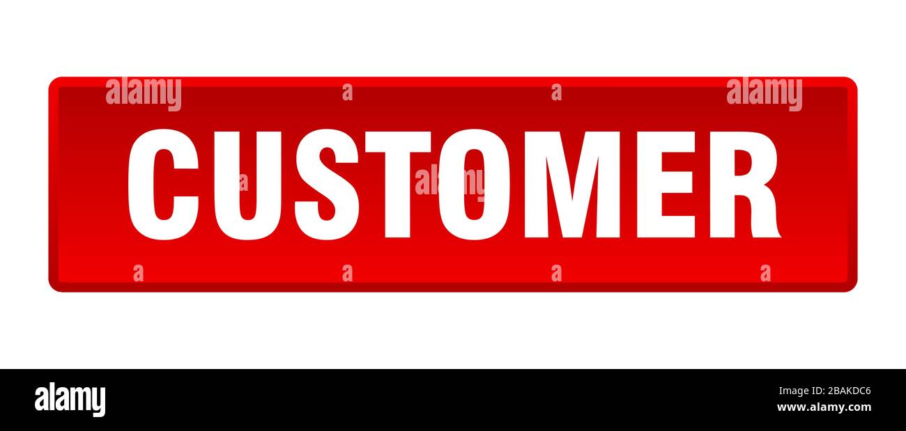 customer button. customer square red push button Stock Vector Image ...