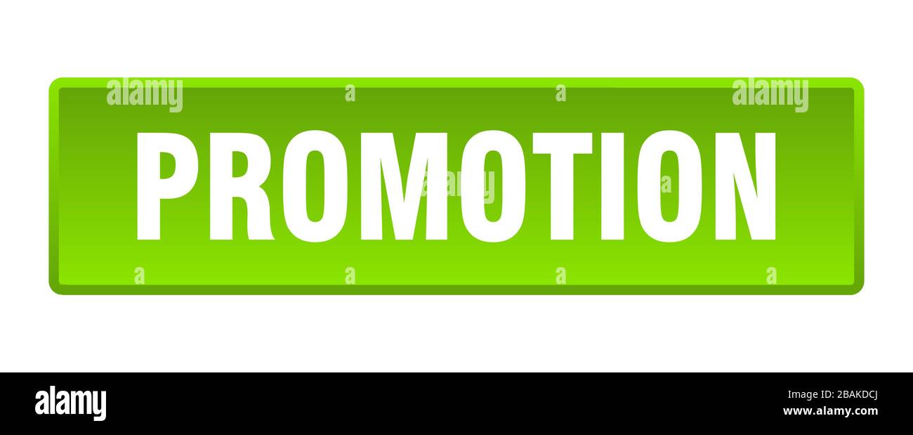 promotion button. promotion square green push button Stock Vector Image ...