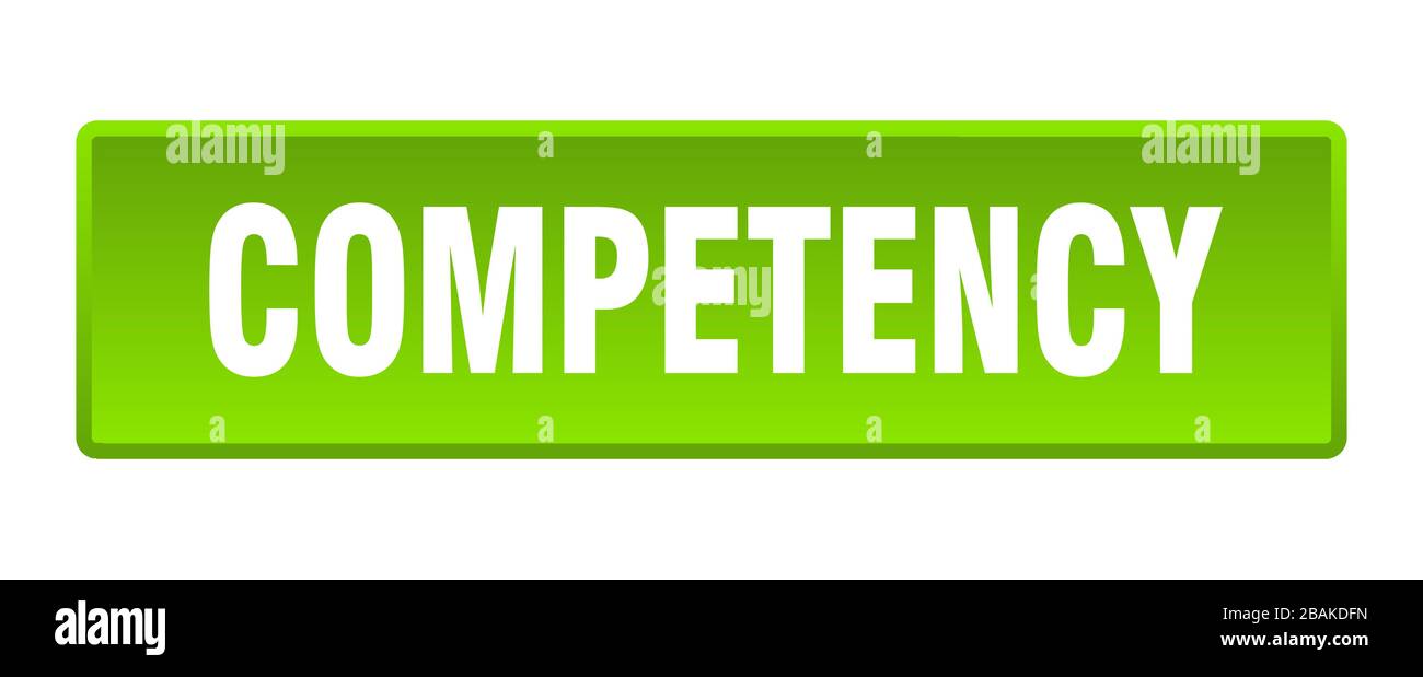 competency button. competency square green push button Stock Vector ...
