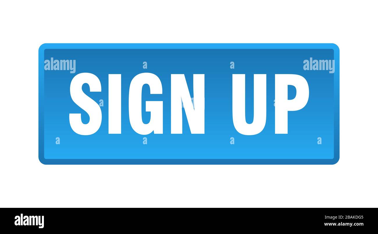 sign up button. sign up square blue push button Stock Vector Image ...