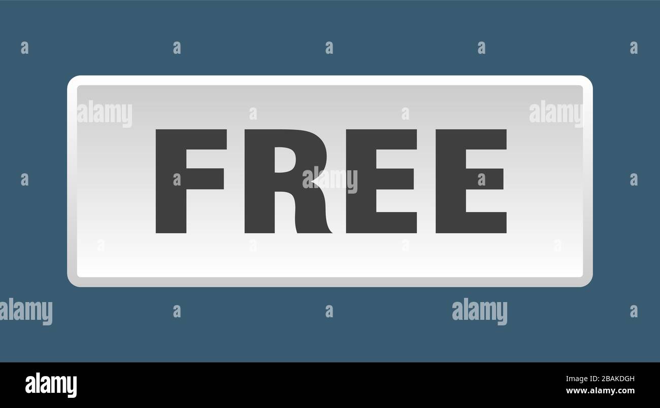 free button. free square white push button Stock Vector Image & Art - Alamy