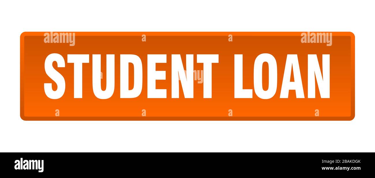 student loan button. student loan square orange push button Stock ...