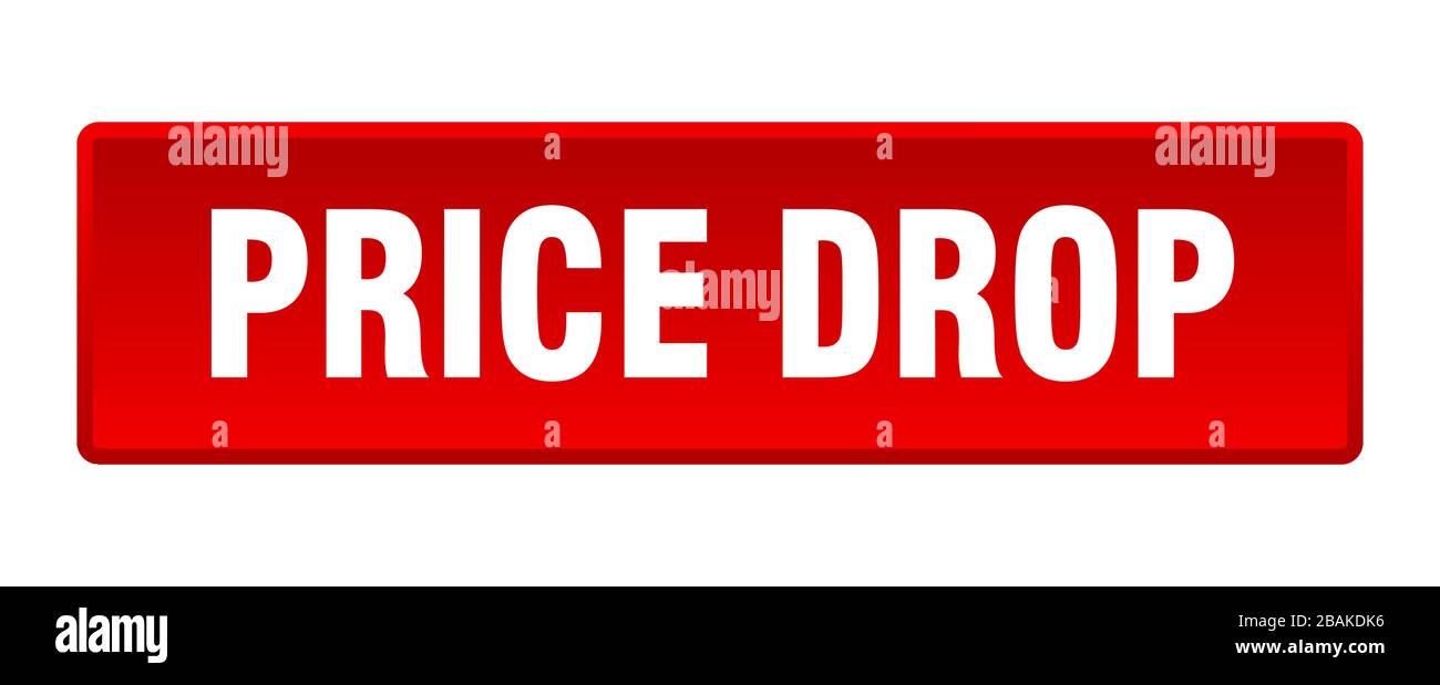 price drop button. price drop square red push button Stock Vector Image ...