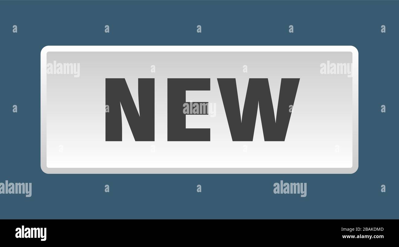 new button. new square white push button Stock Vector Image & Art - Alamy