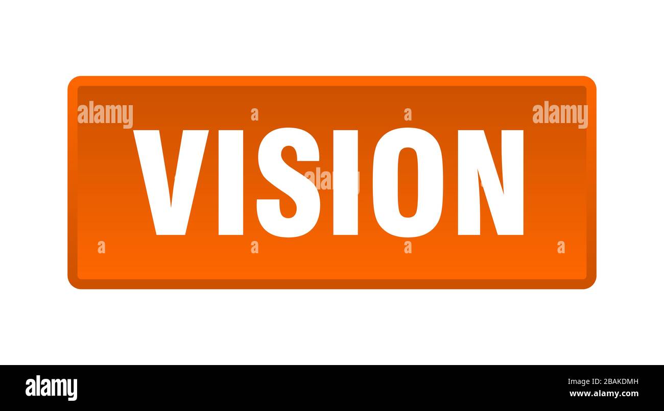 vision button. vision square orange push button Stock Vector Image ...
