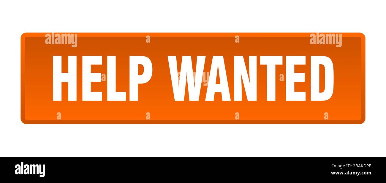 help wanted button. help wanted square orange push button Stock Vector ...