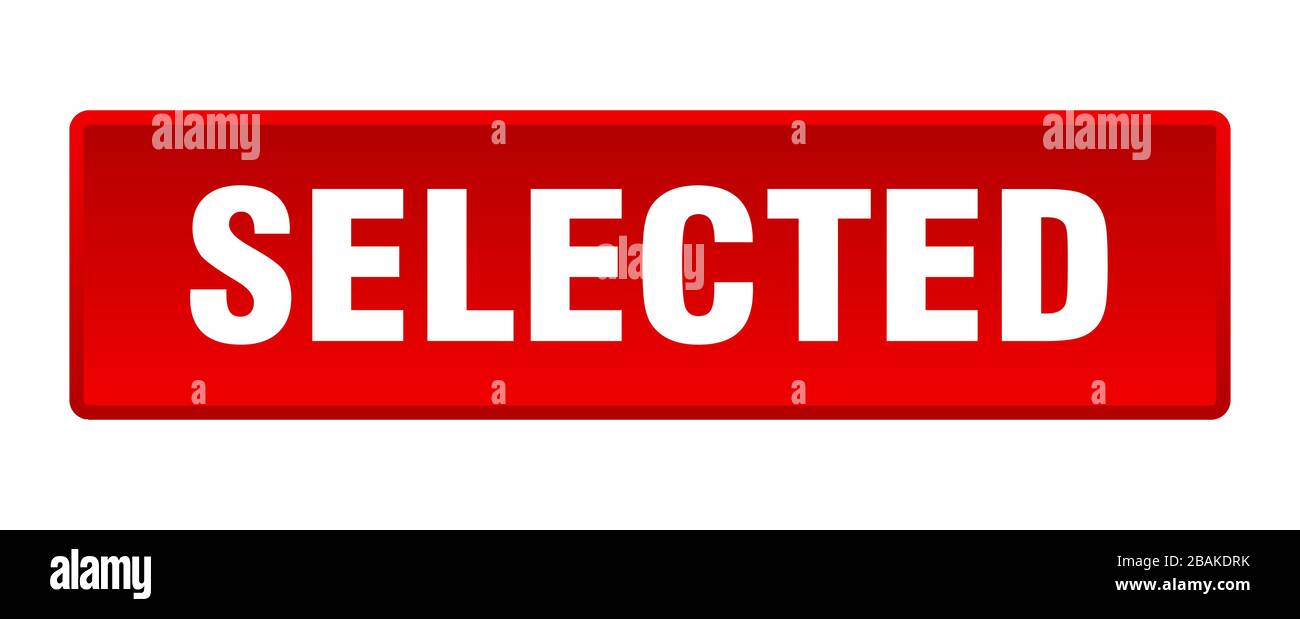 selected button. selected square red push button Stock Vector Image ...