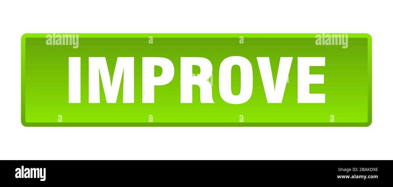 improve button. improve square green push button Stock Vector Image ...