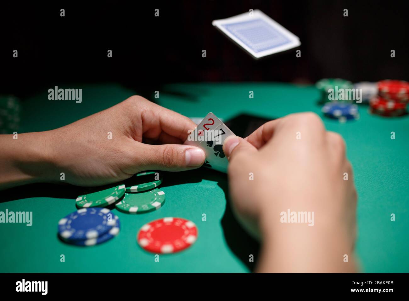 Online poker player cards chips hi-res stock photography and images - Alamy