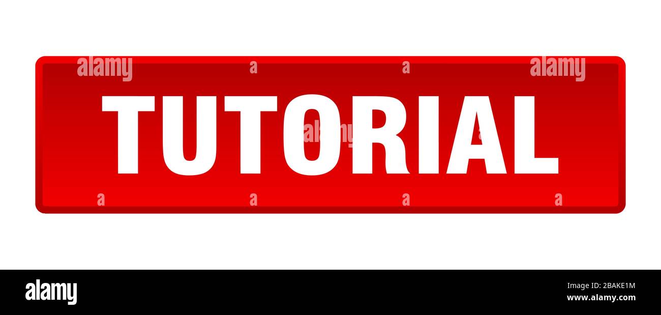 tutorial button. tutorial square red push button Stock Vector Image ...