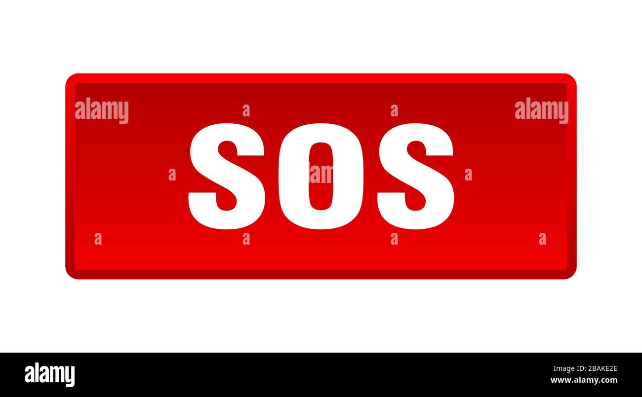 sos button. sos square red push button Stock Vector Image & Art - Alamy