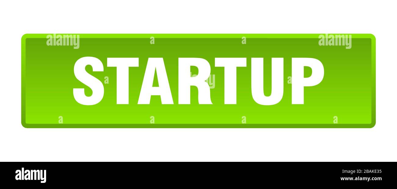 startup button. startup square green push button Stock Vector Image ...